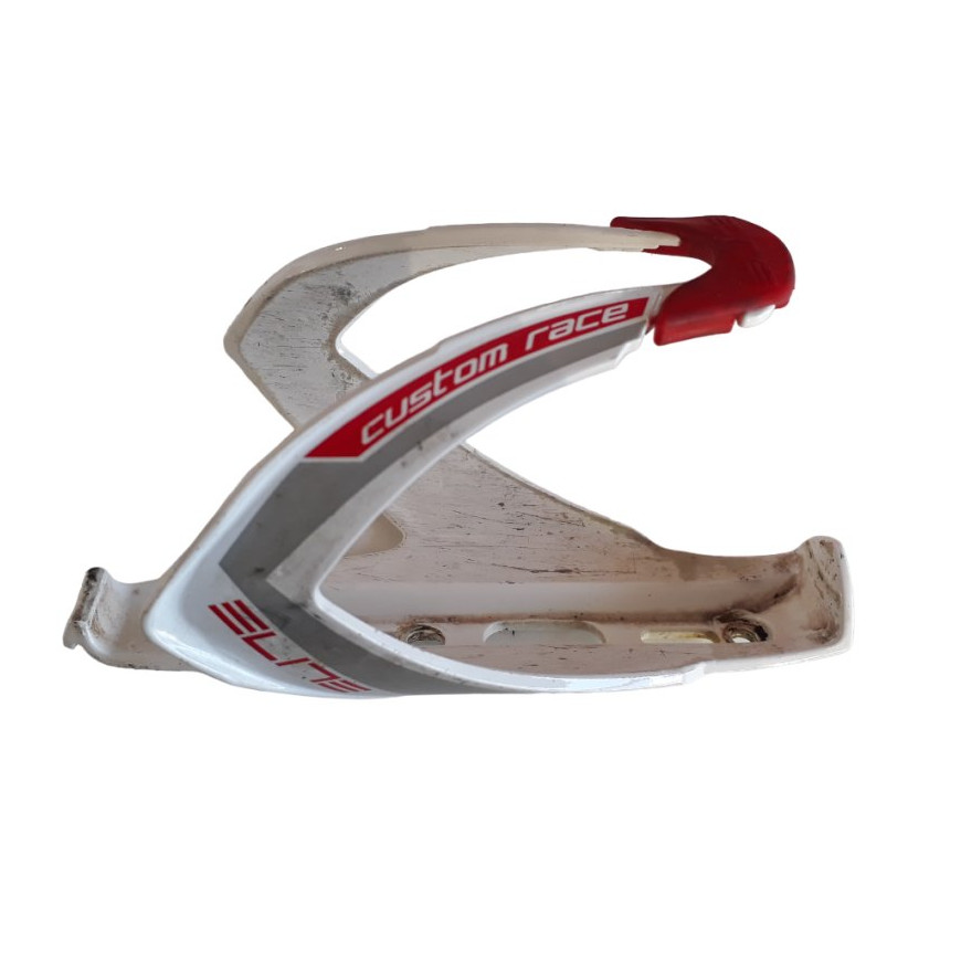 Elite bottle cage custom race white and red used