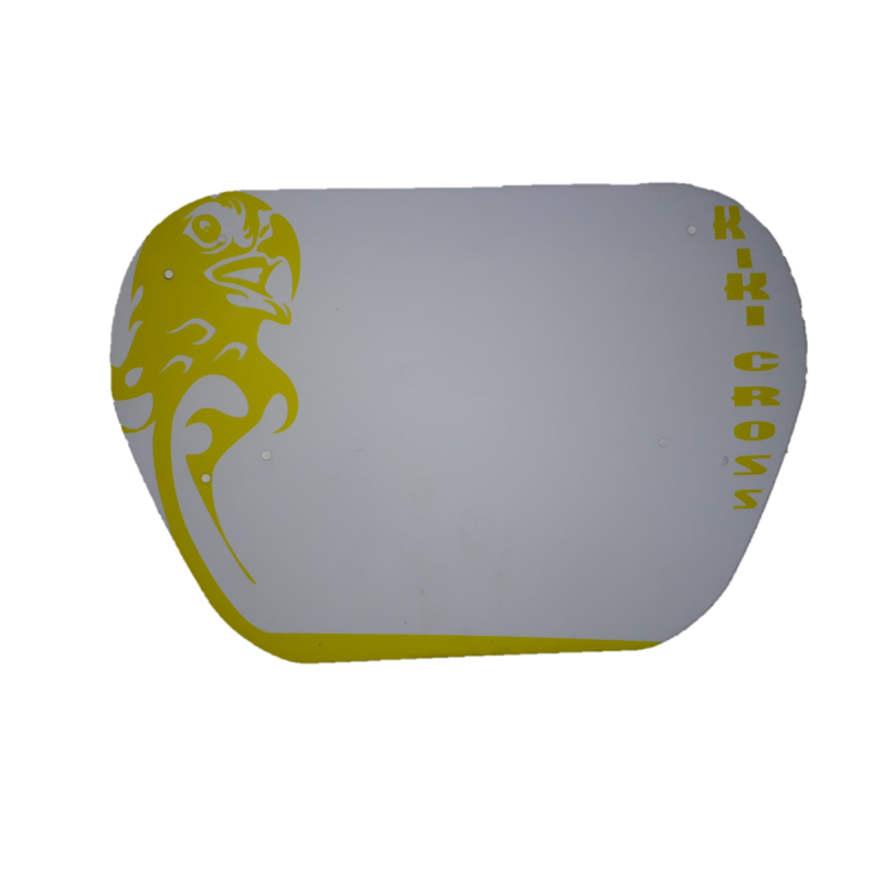 BMX race plate white and yellow